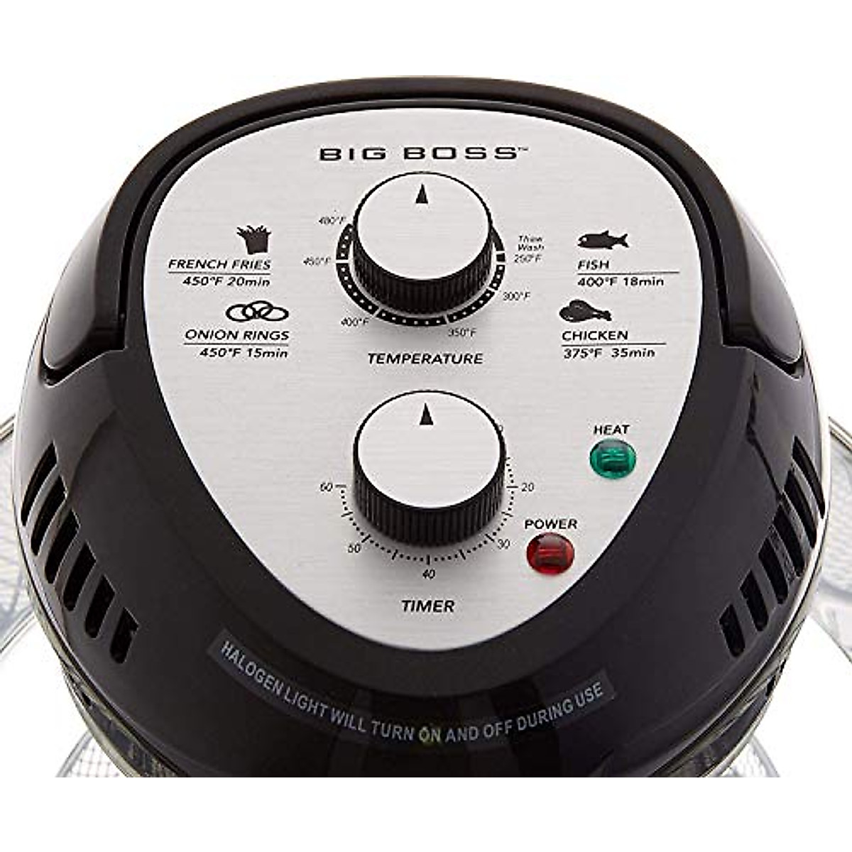 Big Boss 16Qt Large Air Fryer Oven – Extra Large Halogen Oven Cooker with 50+ Air Fryers Recipe Book for Quick + Easy Meals for Entire Family, AirFryer Oven Makes Healthier Crispy Foods – Black