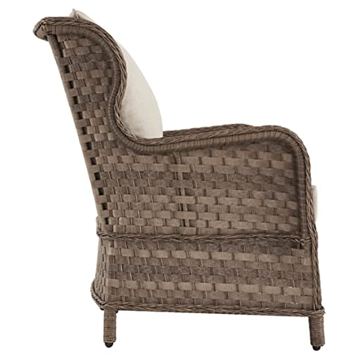 Signature Design by Ashley Clear Ridge Outdoor Handwoven Wicker Cushioned Lounge Chair 2 Count, Light Brown