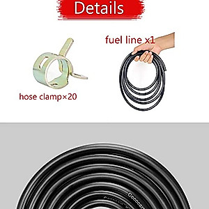 CocoMocart 3/16 Inch ID Gas Fuel Line Tubing Hose Clamps for Kawasaki Kohler Briggs & Stratton Small Engines(9.8 Ft. 3/16 In.)