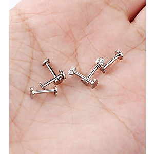 Udalyn 20 Pcs Stainless Steel Labret Studs Lip Rings for Men Women Nose Studs Cartilage Earrings Tragus Helix Piercing Jewelry 16G