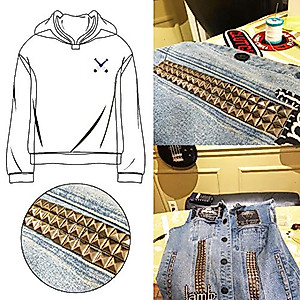 TUZAZO 500 Pieces 10 mm Square Pyramid Studs for Clothing Bag Leather Shoes Punk Rock Jewelry Craft, 4 Prong Metal Nailhead Studs Spikes Accessories with Awl (Silver)