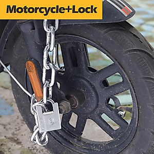 Bike Chain Lock, Cannot Be Cut with Bolt Cutters Or Hand Tools, Premium Case-Hardened Security Chain for Motorcycles, Bike, Generator, Gates,Outdoor Furniture