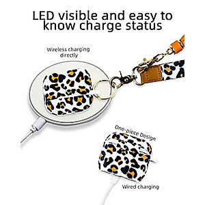 Airpods 3rd Generation Case with Keychain Wristlet, OULRAEFS Soft Silicone Skin Case Cute Airpod Case 3rd Generation Protective Case Cover with Wrist Lanyard for Airpods 3 2021 Gift for Women, Leopard