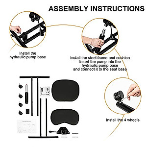 Ergonomic Kneeling Chair, Height Adjustable Stool with Thick Foam Cushions and Smooth Gliding Casters for Home and Office - Improve Posture to Relieve Neck & Back Pain, Angled Knee Stool