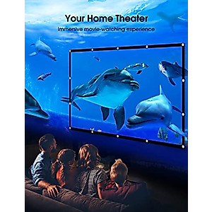 Projector Screen 120 inch, Osoeri 4K 16:9 HD Rear Front Projector Screen Anti-Crease Foldable Projection Screen Double-Sided Portable Outdoor Indoor Projector Screen for Movie Home Theater Yard Travel