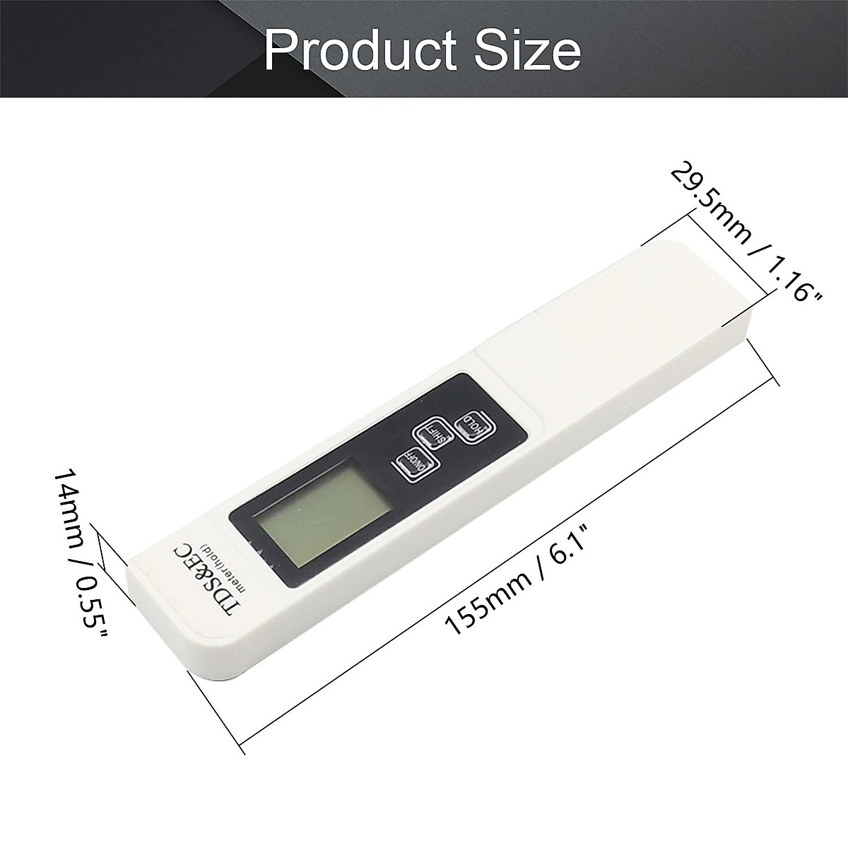 Othmro TDS & EC Tester TDS Three in one Handheld Tester 1-9990PPM 1 Resolution Plastic+304 Stainless Steel White 2PCS