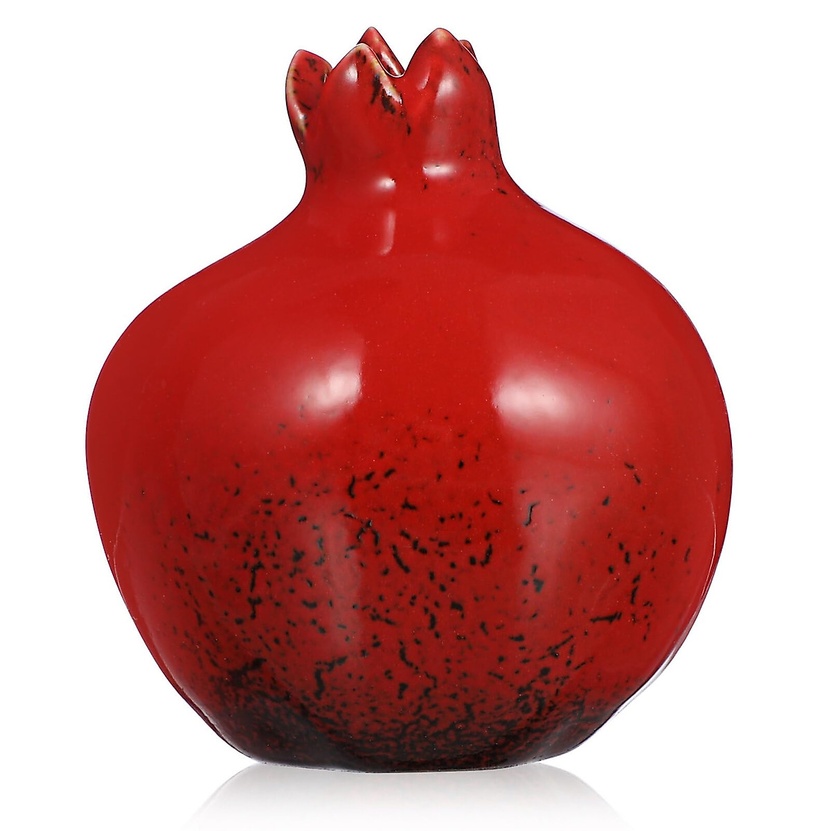 Cabilock Ceramic Flower Vase Red Pomegranate Vase Decoration Small Desktop Art Craft Ornament for Home Living Room Desk TV Cabinet Decoration
