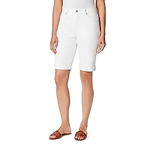 Gloria Vanderbilt Women's Amanda High Rise Bermuda Short, Vintage White, 14 Regular