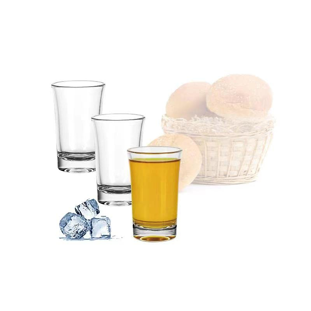 Ader Products Clear Shot Glasses - Set of 12-1.5 Ounce - Heavy Base Round Shooter Glass Set