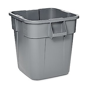 Rubbermaid Commercial Products BRUTE Square Bin Storage Container without Lid, 28-Gallon, Gray (FG352600GRAY)