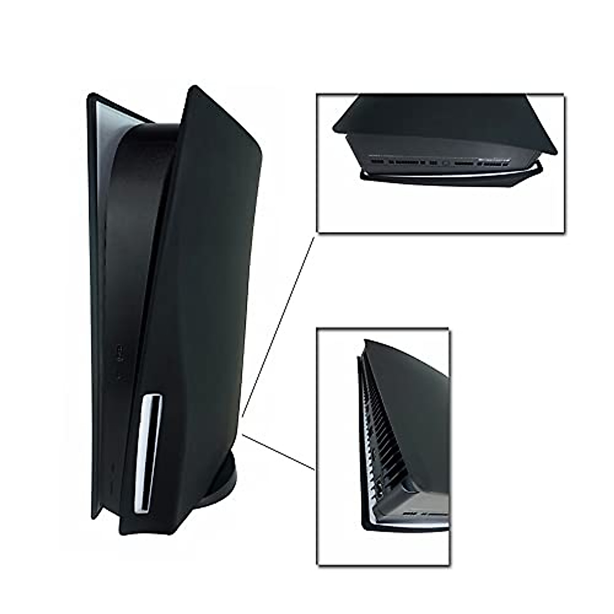 Silicone Skin Cover Compatible for PS5 Console, Anti-Scratch Anti-Dust Waterproof Dustproof Protective Case for Disc/Digital Version (Red Disc Version)