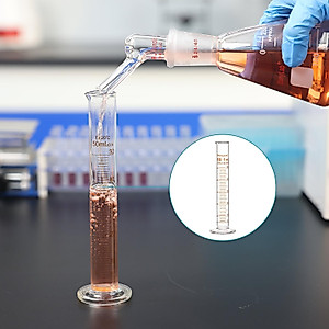 StonyLab 4-Pack Borosilicate Glass 50ml Heavy Wall Graduated Cylinder Measuring Cylinder, 50ml