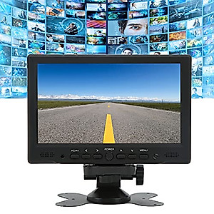 LED Screen TFT, 7in TFT LED Monitor VGA AV DC HD Multimedia Interface Color Screen with Dual Speakers Remote Control 100‑240V(US Plug)