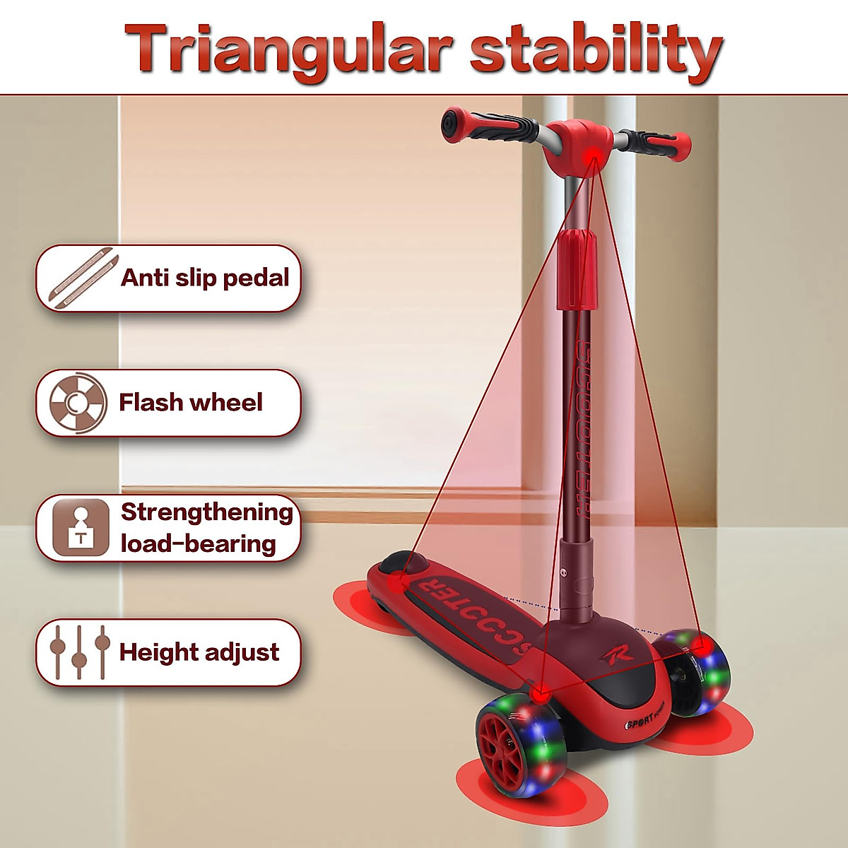 3 Wheels Scooter for Big Kids Teenagers Ages 6-18 Years Extral Wide Deck 4 Adjustable Height and Foldable Handlebar LED Flashing Glider Push Scooter Best Gifts for Boys Girls…