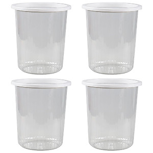 Kiddream 10 L Small Trash Can with Pressure Ring, Clear Garbage Bin, 4 Packs