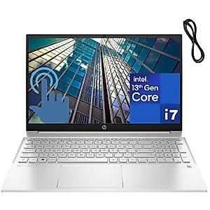 HP Pavilion 15 15.6" Touchscreen FHD Laptop Computer, 13th Gen Intel 10-Core i7-1355U, 64GB DDR4 RAM, 2TB PCIe SSD, WiFi 6, BT 5.3, Backlit KB, Fingerprint Reader, Windows 11, Zivcul