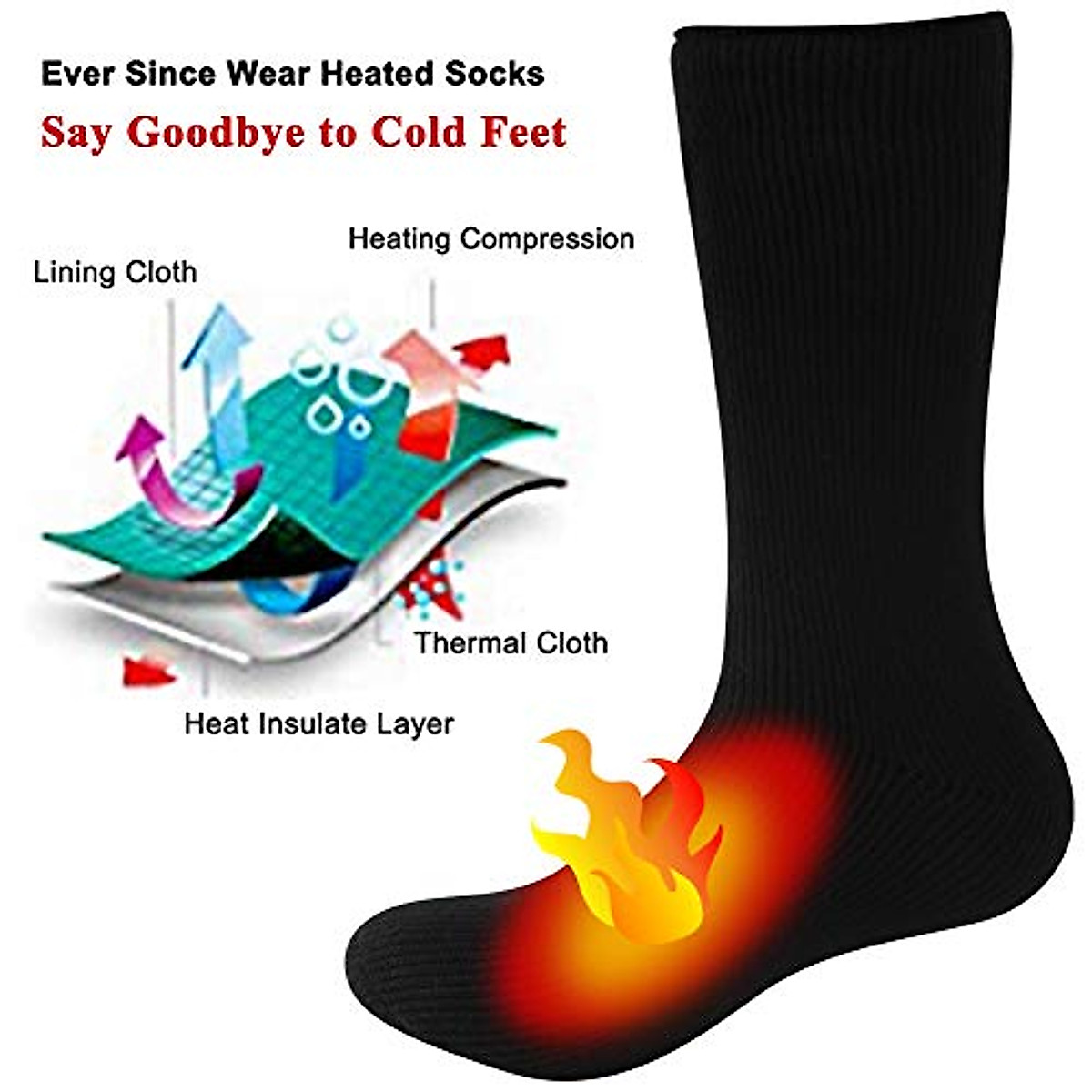 Winter Warm Thermal Socks Women, Three street Heavy Thermal Thick Heat Trapping Insulated Boot Comfortable Warm Outdoor Clothes Socks for Skiing Extreme Cold Weather Socks Valentines Gift 1 Pair Black