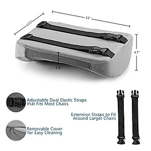 ComfiLife Lumbar Support Back Pillow Office Chair and Car Seat Cushion - Memory Foam with Adjustable Strap and Breathable 3D Mesh (Gray)