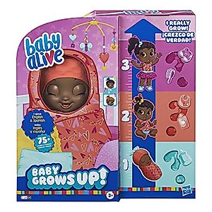Baby Alive Baby Grows Up (Sweet) - Sweet Blossom or Lovely Rosie, Growing and Talking Baby Doll, Toy with 1 Surprise Doll and 8 Accessories