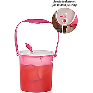 Tupperware Jumbo Canister with Cariolier Handle 5qt for Party Patio Pool Beach in Pink