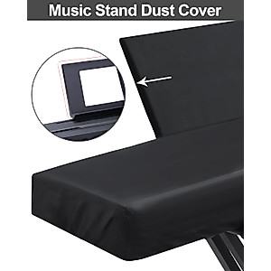 Piano Keyboard Dust Cover, Water Proof Stretchy Electric Piano Keyboard Covers for Digital Electric Pianos, Full Cover Elastic Lock Music keyboard Protector Cover (88 - Keys, Black)