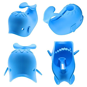 Bath Spout Cover for Bathtub,Baby Shower Protector Cover A Fun Way to Protects Baby from Bumping Head During Bathing Time Cute Soft Whale Design Making for Enjoyable Safe Baths (1 Pack,Blue)