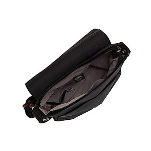 Kipling womens Women's Colby Shoulder Bag, Flap Closure, Adjustable Strap, Zip Compartment, Nylon Crossbody Bag, Black Tonal, 10.5 L x 11 H 2.75 D US