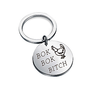 MAOFAED Funny Chicken Gift Chicken Lover Gift Chicken Keychain Crazy Rich Asians Inspired Keychain Gift for Friend
