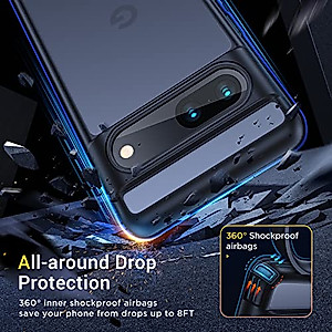 Humixx Shockproof Designed for Google Pixel 7 Case [Military Grade Drop Tested] [Ultimate Silky Touch] Translucent Hard Back Protective Slim Thin Matte Black Phone Cases for Pixel 7 5G 6.1”