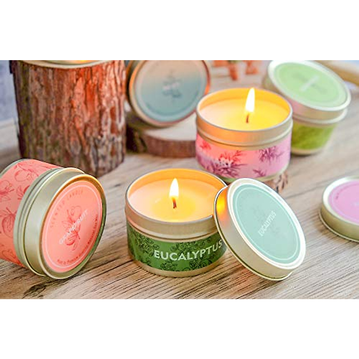 Scented Candles, Scented Candles Gifts Set, Aromatherapy Candles for Home, Essential Oil Infused Soy Wax Candles, Gifts for Mom