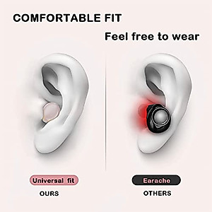 Xmenha Single Beige Wireless Smallest Invisible Earbuds Hidden for Work Bluetooth Invisible Hidden Headphones Mini Micro Tiny Earbuds Small Ear Canals