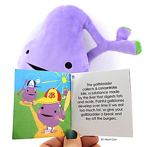 I Heart Guts Gallbladder Plush Toy - You’ve Got Gall! - 8" Educational Organ Stuffed Animals - Gallbladder Surgery Recovery Gifts, Ideal for Doctors, Nurses, Graduation