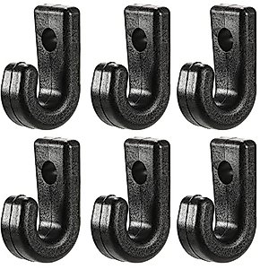 Mesee 50 pcs Kayak J Hooks Black Nylon, Plastic J-Shaped Bungee Cord Lashing Hook,Tie Down J-Hooks for Kayaks/Canoes Repair/Paddle Board/Rowing Boats Accessory