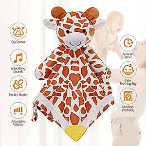 BEREST Baby Sound Sleep Soother Giraffe- White Noise and Lullaby Infant Sleeping Aid with Cry Sensor at Nap Time Routine,Awesome Baby Gift Portable Plush Toddler Snuggle Toy
