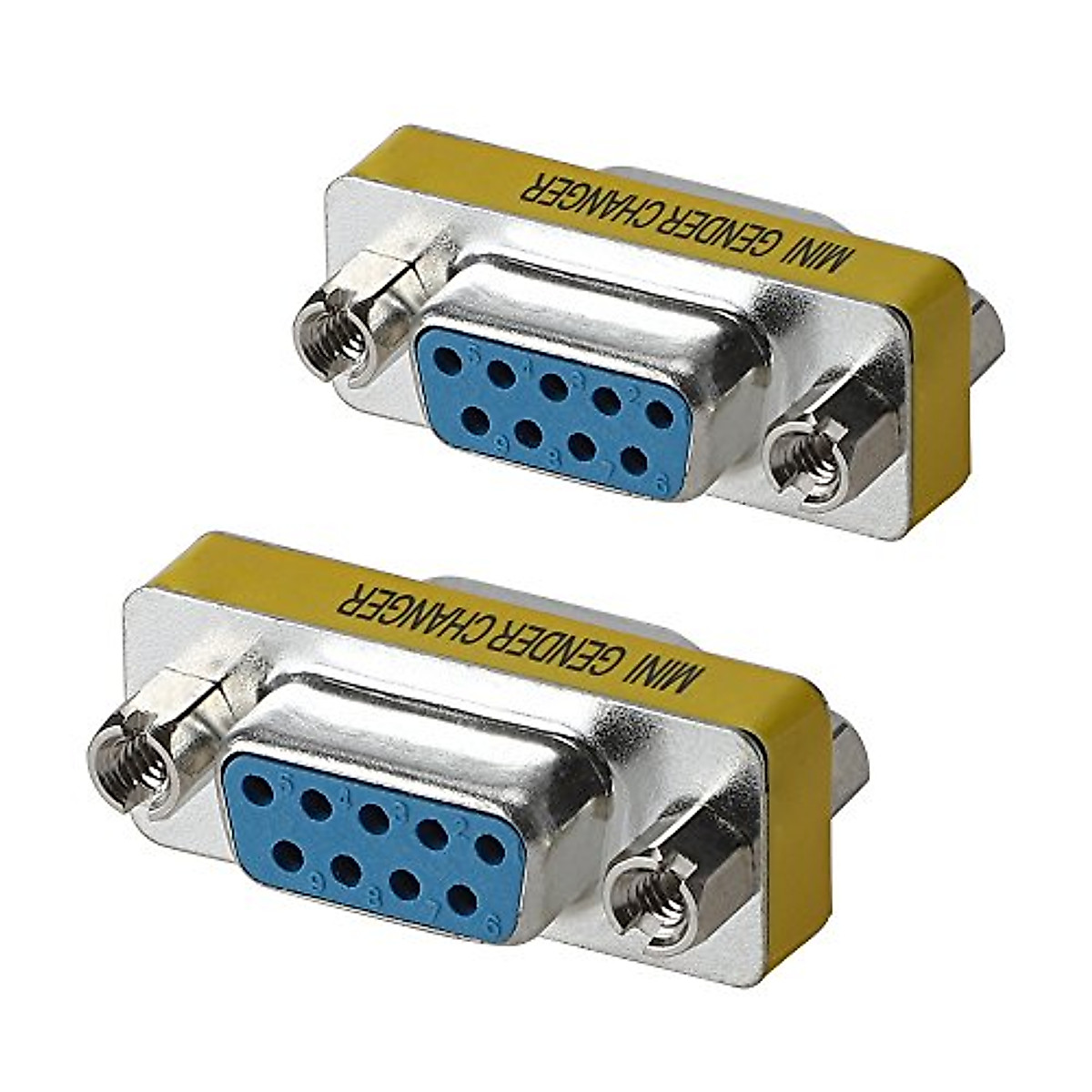WOVTE DB9 Female to Female Mini Gender Changer Coupler Adapter Connector Pack of 2