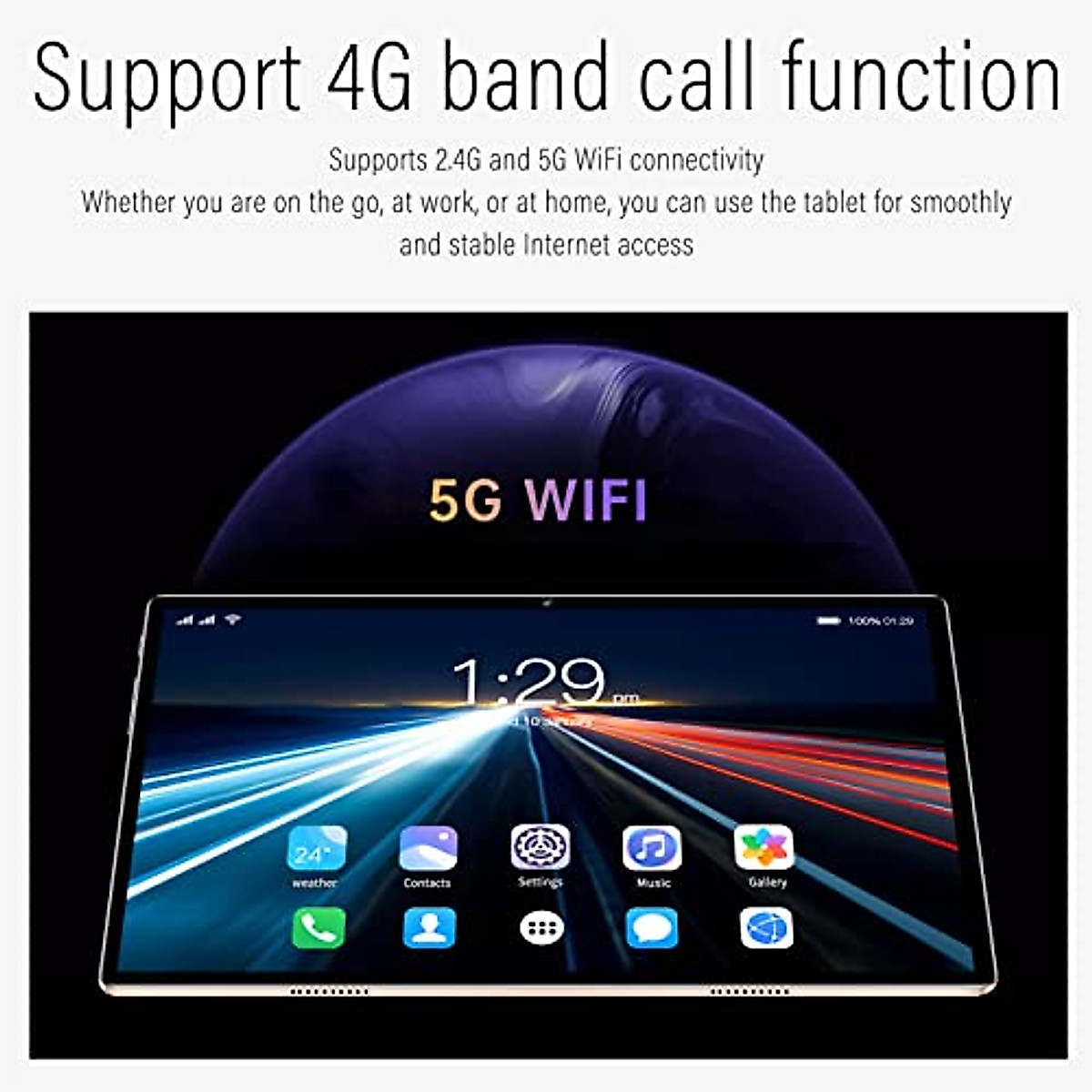 10.1 Inch Tablet, 100-240V FHD Tablet Dual Camera with Keyboard for Watching (US Plug)