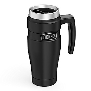 Thermos Stainless King 16 Ounce Travel Mug with Handle, Matte Black, Model Number: SK1000BKT4