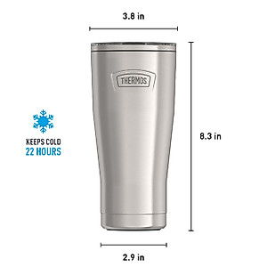 THERMOS ICON SERIES, Stainless Steel Cold Tumbler with Slide Lock, 24 Ounce, Matte Stainless Steel