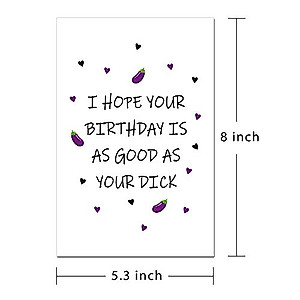 OJsensai Naughty Birthday Card for Husband, Funny Birthday Card for Boyfriend, Hilarious Card for Him, Humorous Card from Wife Girlfriend