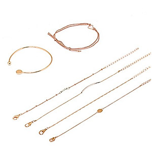 XOCARTIGE Charm Bracelets Set Bohemian Multiple Layered Beaded Bracelet for girls Delicate Chain Bracelet Bangle Cuff (Multicolor)