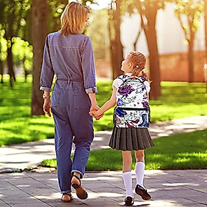 VBFOFBV Laptop Backpack, Elegant Travelling Backpack Casual Daypacks Shoulder Bag for Men Women, Red Rose Heels Heart Retro