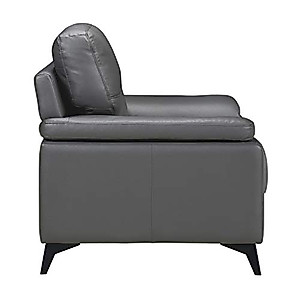 Homelegance 67" Leather Loveseat, Dark Gray