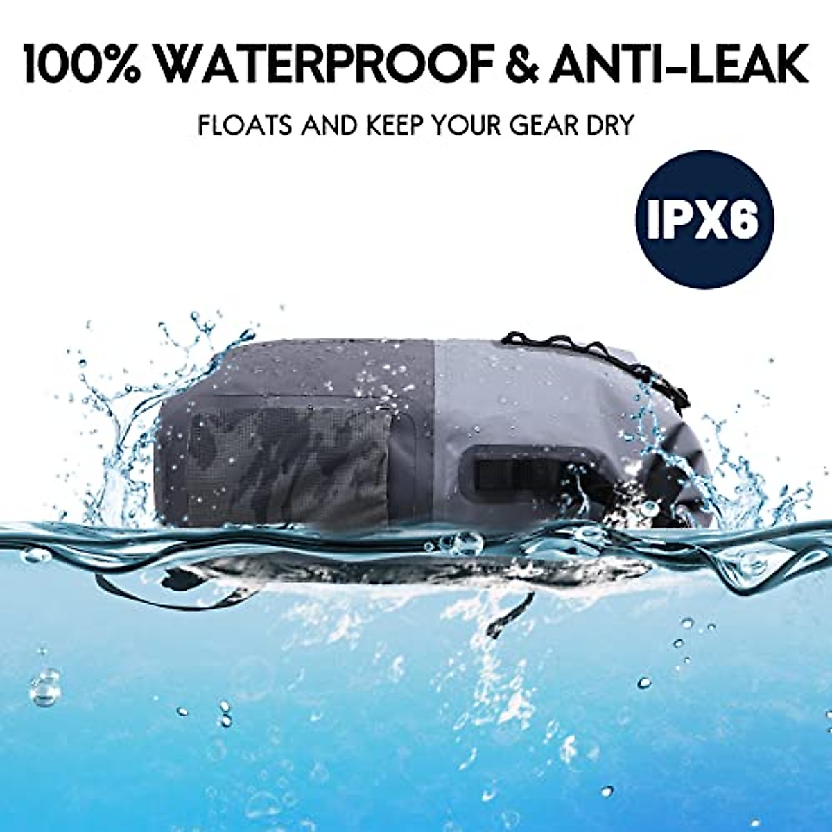 Haimont Dry Bag Waterproof Backpack, Heavy Duty Roll Top Dry Backpack for Men Women SUP, Floating, Sailing, Surfing, 20L, Dark Grey/Light Grey