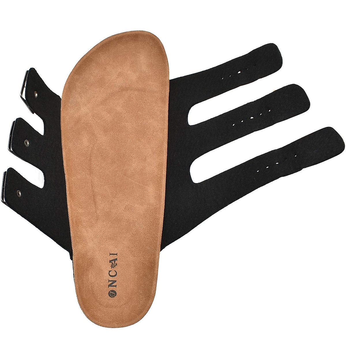 ONCAI Mens Sandals, Arch Support Summer Beach Slides Cushion Cork Footbed Sandals Outdoor/Indoor with Adjustable Buckle Strap Blue Size 11.5