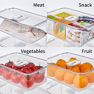 VELMADE Food Storage Containers with Lids 2 PCs, Airtight Food Containers for Kitchen Organization, Pantry Storage for Fridge, Refrigerator & Freezer, Fresh Keeper with Steam Vents, Clear
