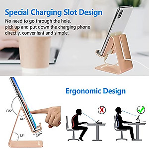 Urmust Cell Phone Stand for Desk Phone Holder Dock Cradle Stand for iPhone 14 13 12 11 Pro Max X Xr 8 Plus 7 6,Tablet(4-10in) [2023 Updated Version] Gold