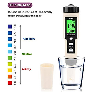 4 in 1 Portable Water Quality Monitor Test Pen 0.01-14.00pH Measuring Range PH ORP H2 Temperature Tester YY-400