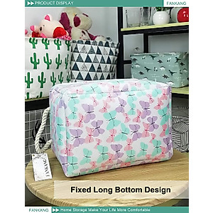 FANKANG Rectangular Laundry Basket Nursery Storage Fabric Storage Bin Storage Hamper,Gift Baskets (Butterfly)