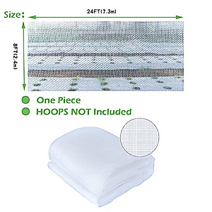 Garden Netting, Plant Covers 8x24 Ft Ultra Fine Mesh Protection Netting for Vegetable Plants Fruits Flowers Crops Greenhouse Row Cover Raised Bed Barrier Screen Birds Animals Protection Net Cover