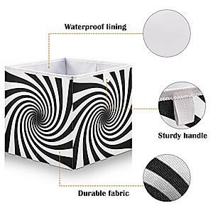 RunningBear Striped Spiral Storage Basket Storage Bin Square Collapsible Nursery Baskets Large Toy Box Organizer for Childrens Toys Playroom